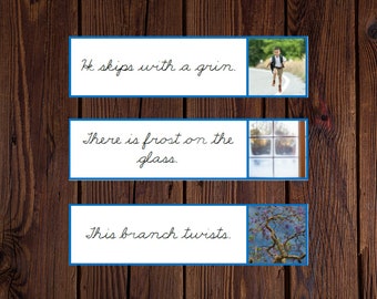 Printable Montessori Blue Series Sentence Strips | Etsy