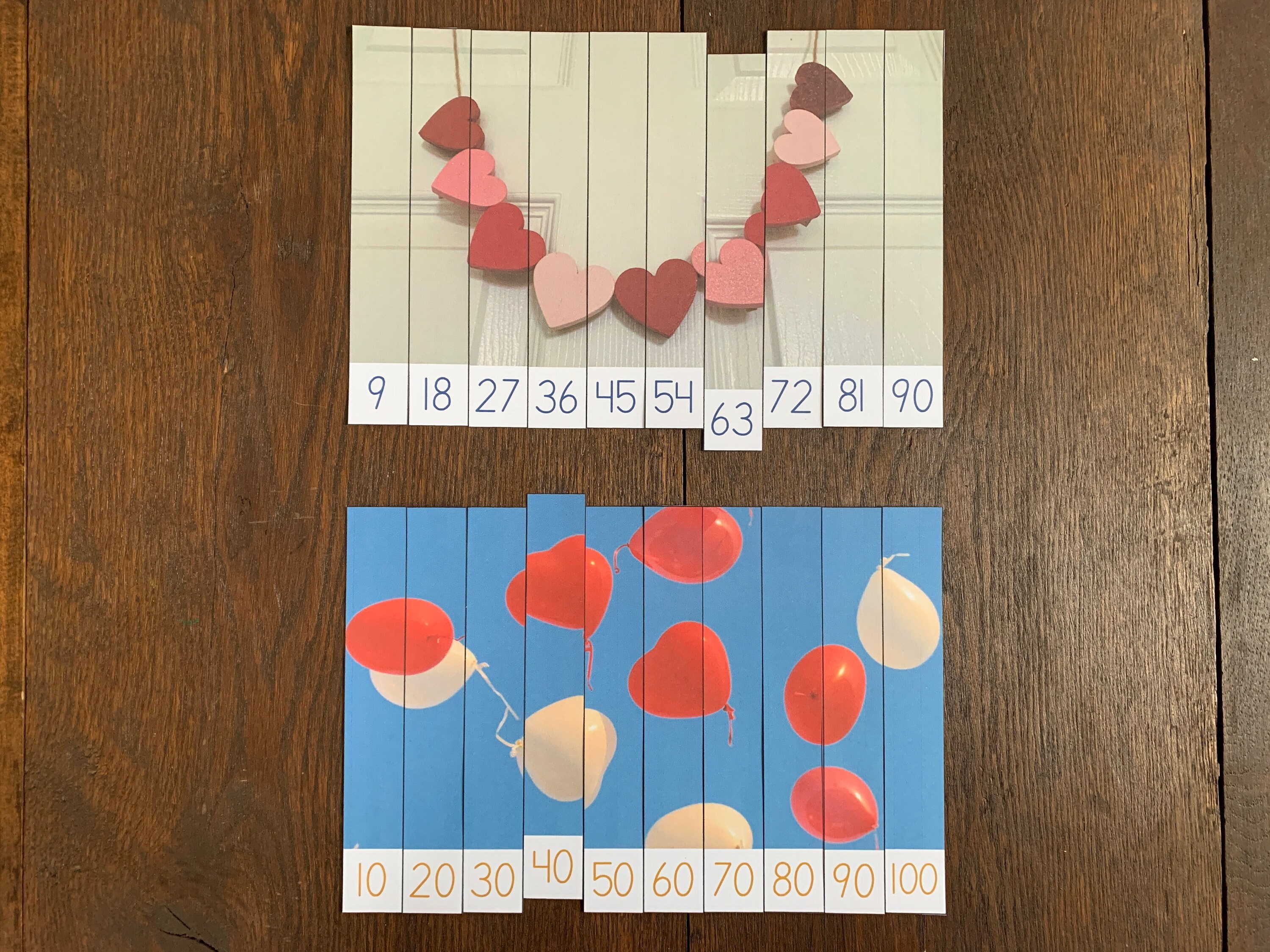 Montessori-inspired Heart Skip Counting Puzzles Printable - Etsy