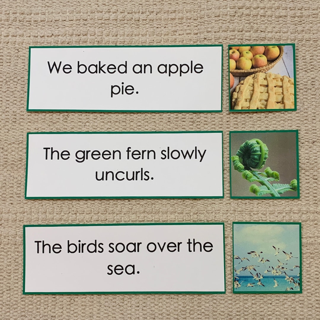 Printable Montessori Green Series Sentence Strips - Etsy