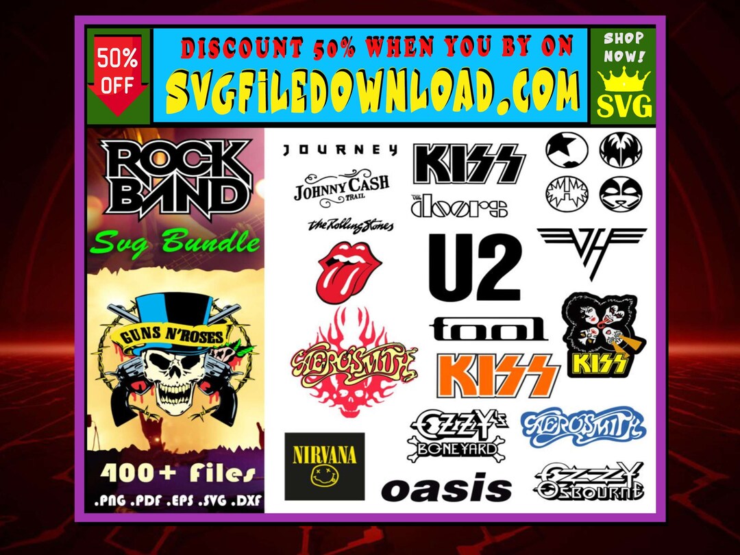 New Good Bundle 400 Rock Band Logo Bundle Svg Rock Band Svg - Etsy