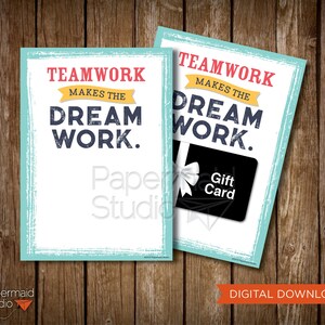 Staff Appreciation Gift Card Holder Printable Employee Thank | Etsy