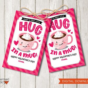 Valentine Hot Chocolate Tag Printable - Valentine Coffee Tag ...