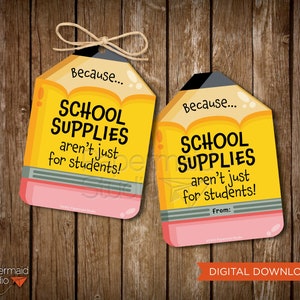 Back to School Tag Printable First Day of School Pencil Gift Tag ...