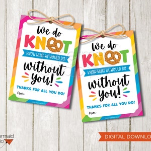 Employee Appreciation Gift - Pretzel Tag Printable - Administrative ...