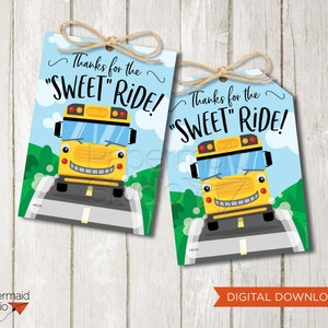 Bus Driver Gift Tag - Printable Bus Driver Appreciation Card - Bus ...
