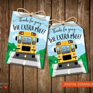 Bus Driver Gift Tag Printable - Bus Driver Thank You Card - Bus Driver ...
