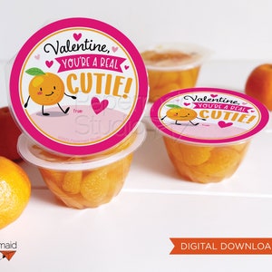 Valentine Orange Cup Tags - Printable Orange Valentine Labels ...