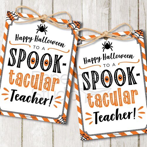 Halloween Teacher Gift Tag Printable Halloween Coffee Tag - Etsy