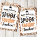 Halloween Teacher Gift Tag Printable - Halloween Coffee Tag - Teacher ...