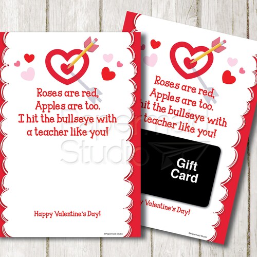 PRINTABLE Teacher Target Gift Card Holder Valentine Teacher - Etsy