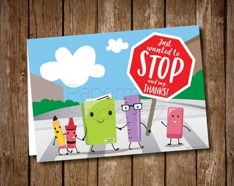 Crossing Guard Thank You Card | Gift Card Holder | Thank You Card ...