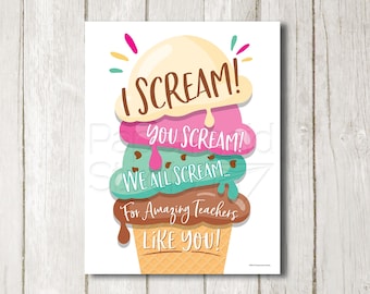 Teacher Appreciation Printable Ice Cream Sign - Etsy