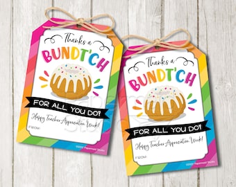 Bundt Cake Tag Bundt Cake Teacher Appreciation Printable Nothing Bundt ...