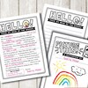 PRINTABLE Pen Pal Letter Template Writing Sheets for Family and Friends ...