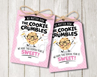 Back to School Cookie Tags First Day of School Teacher Gift Printable ...