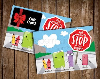 Crossing Guard Thank You Card | Gift Card Holder | Thank You Card ...