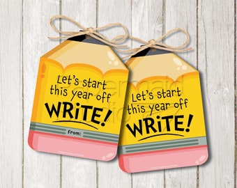 Back to School Gift Tags for Pencils Printable First Day of School ...