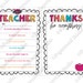PRINTABLE All About My Teacher Thank You Card End of Year | Etsy