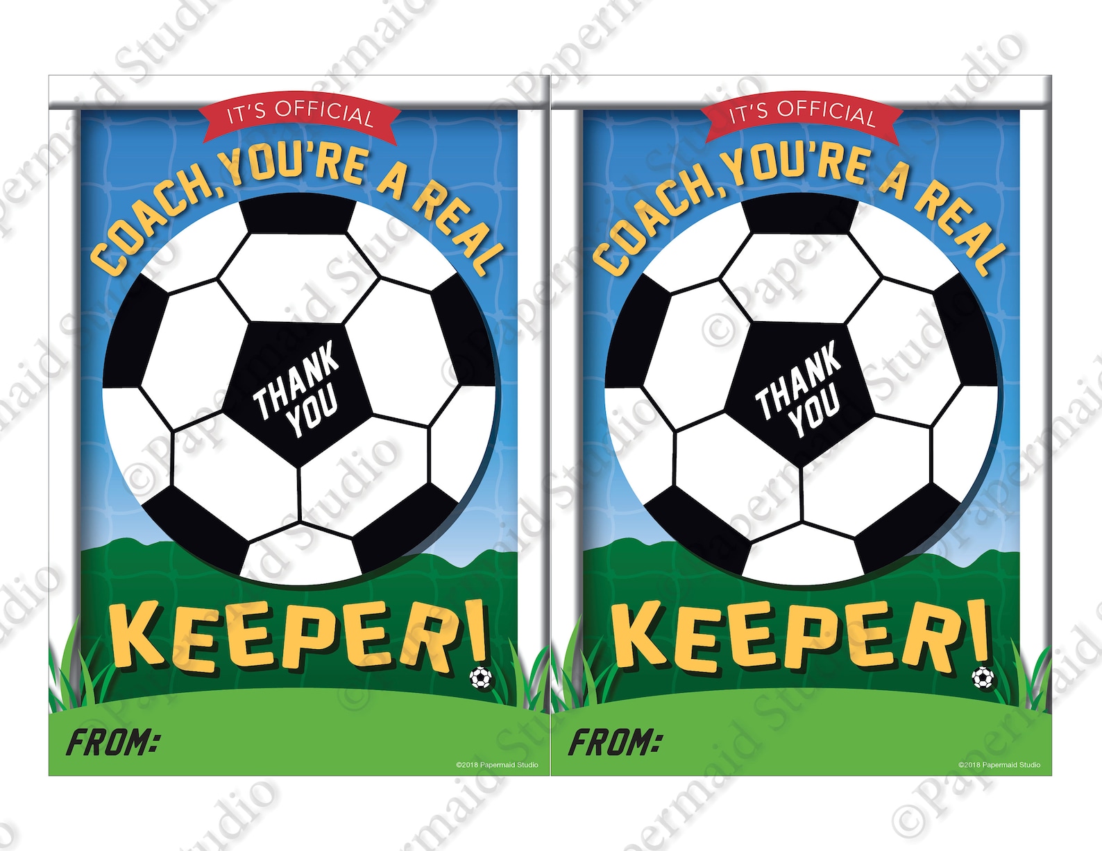 PRINTABLE Soccer Coach Thank You Card Printable Soccer | Etsy