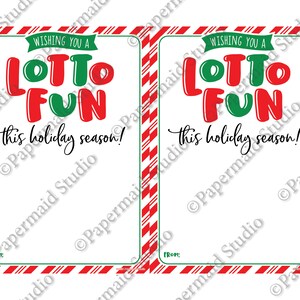 Printable Lottery Ticket Christmas Card - Teacher Christmas Gift Card ...