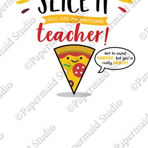 PRINTABLE Teacher Thank You Card - Pizza Gift Card Holder for Teacher ...