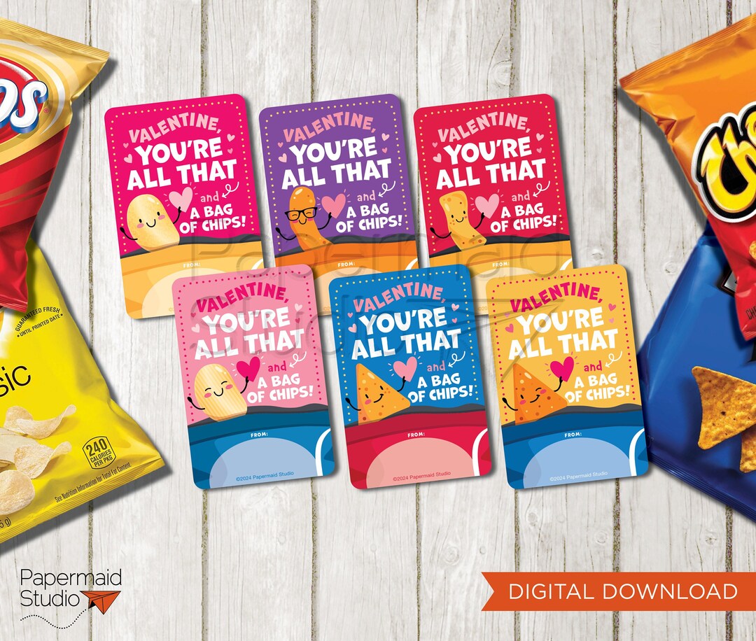 Valentine Chip Labels - Printable Valentines for Snack Chips ...