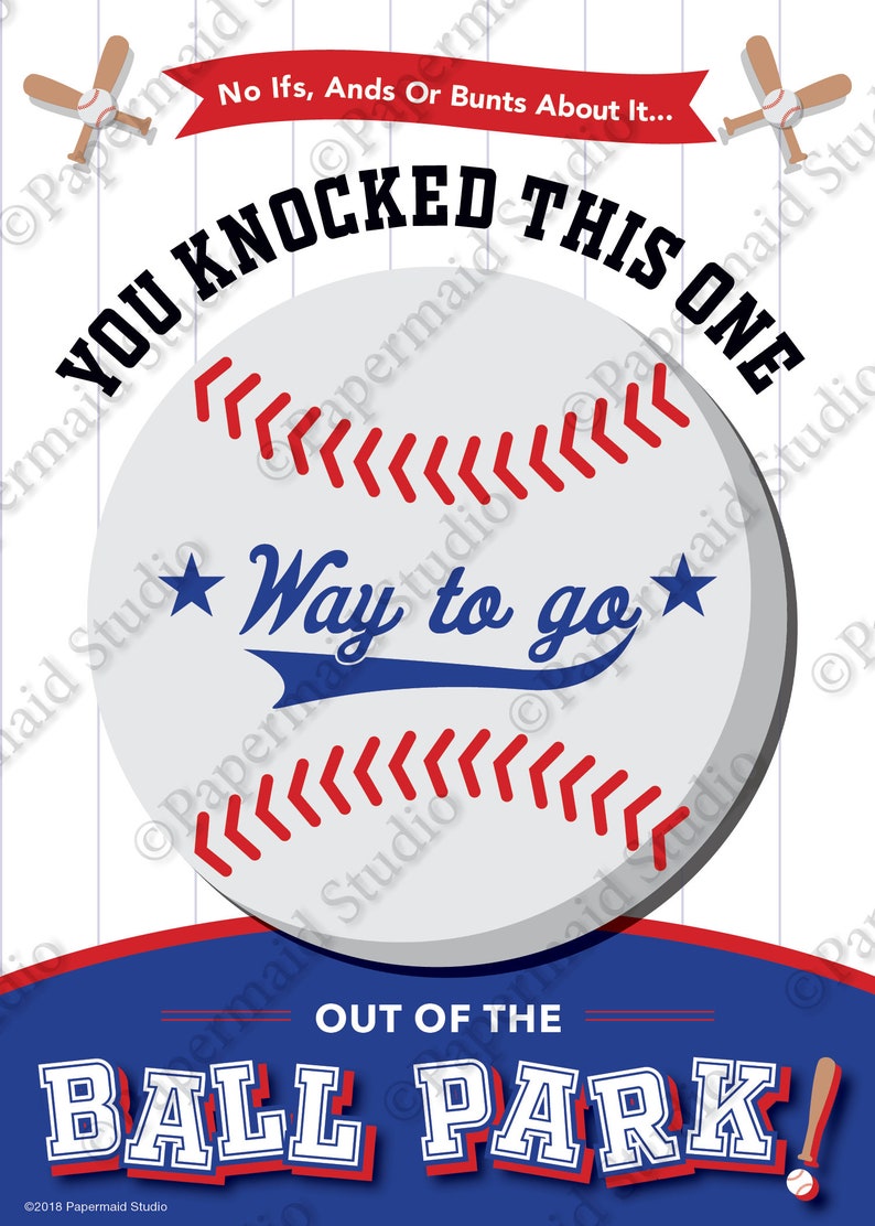 PRINTABLE Baseball Congratulations Card Printable Baseball | Etsy