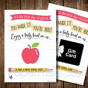 PRINTABLE First Day of School Teacher Gift Card Holder - Welcome Back ...