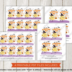 Halloween Popcorn Tags - Halloween Popcorn Labels - Halloween Sticker ...