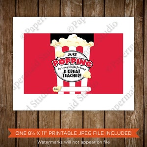 Teacher Appreciation Gift - Popcorn Teacher Appreciation Tag Wrap ...