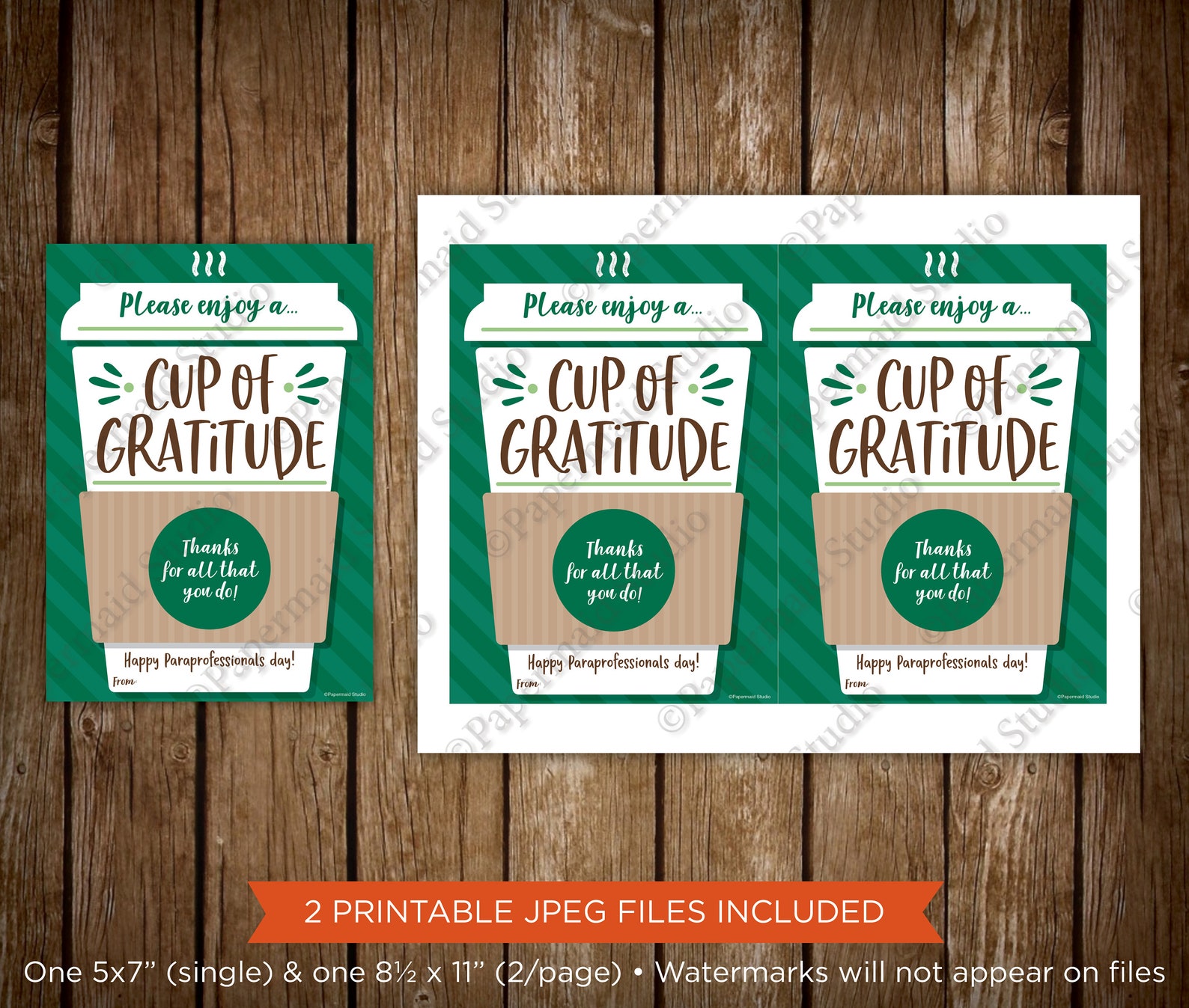 Paraprofessionals Thank You Card Coffee Gift Card Holder - Etsy