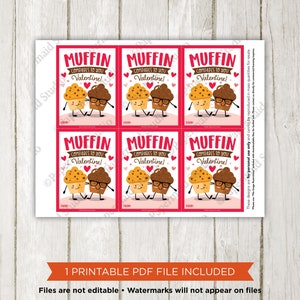 Valentine Muffin Tags - Printable Muffin Valentines Tag - Mini Muffins ...
