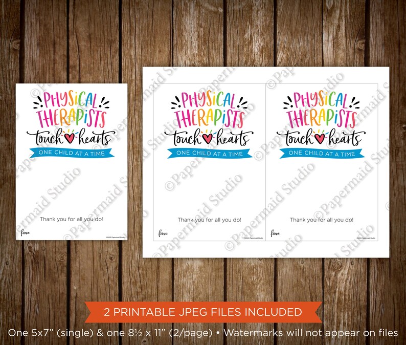 Physical Therapist Thank You Card Printable Teacher - Etsy