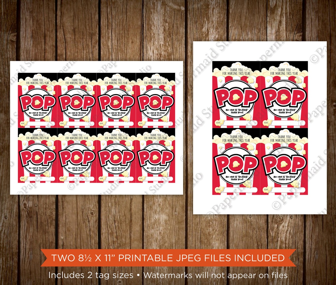 Teacher Appreciation Gift Popcorn Teacher Appreciation Tag - Etsy