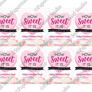 PRINTABLE Valentine's Day Candy Hearts Gift Tag for Client Valentine ...
