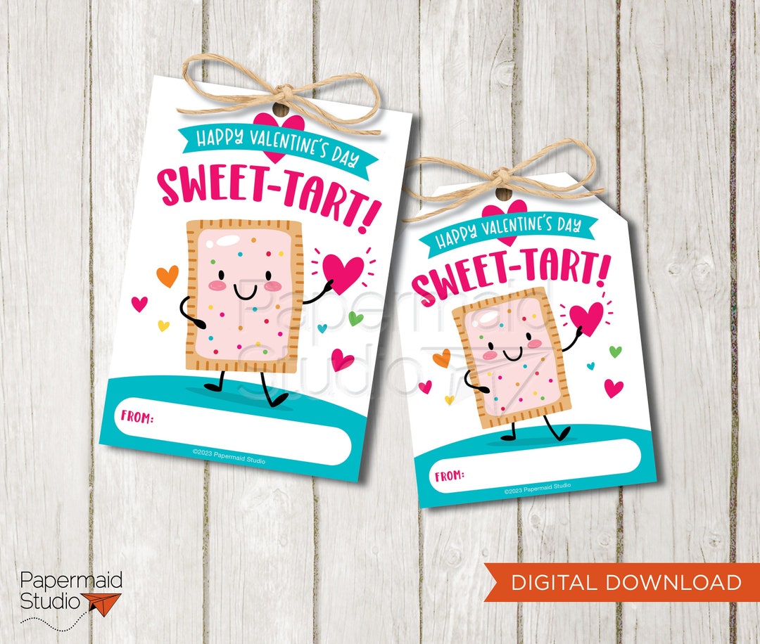 Pop Pastry Valentine Tags - Printable Valentine Toaster Tart Labels ...