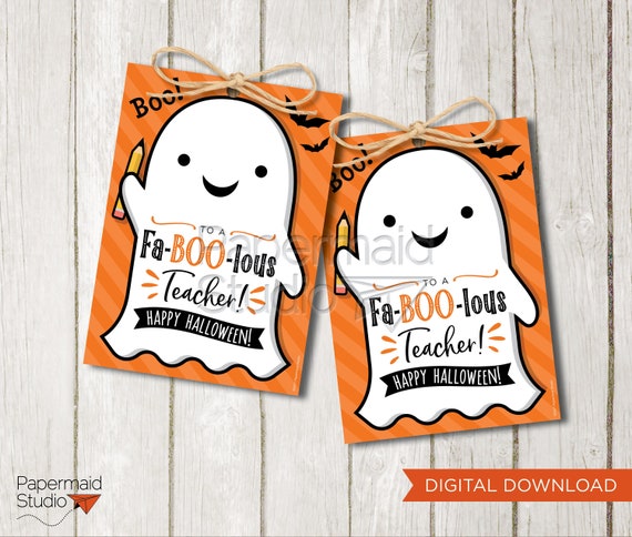 Teacher Halloween Gift Tag Halloween Teacher Gift Card - Etsy