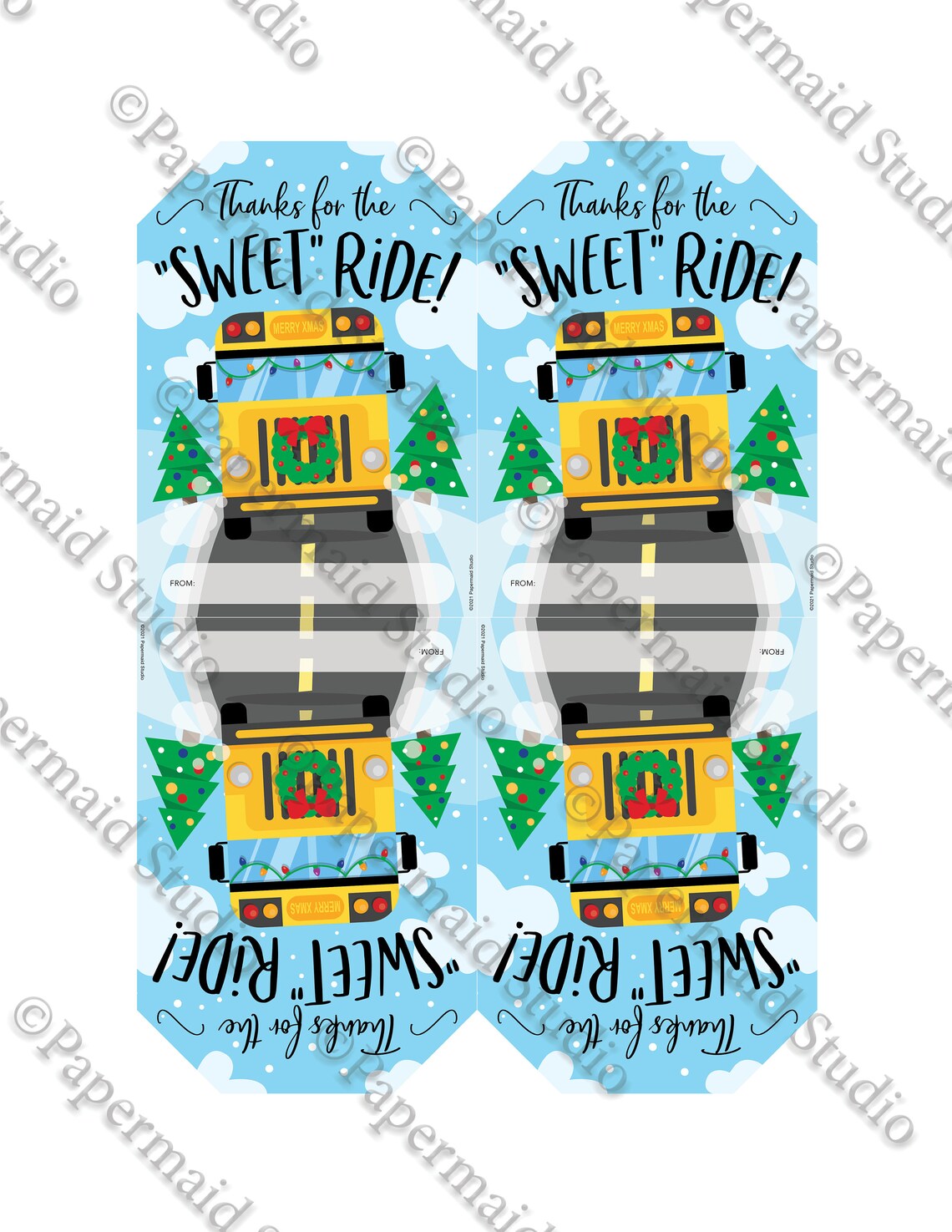 PRINTABLE Bus Driver Christmas Gift Tag Printable Bus - Etsy