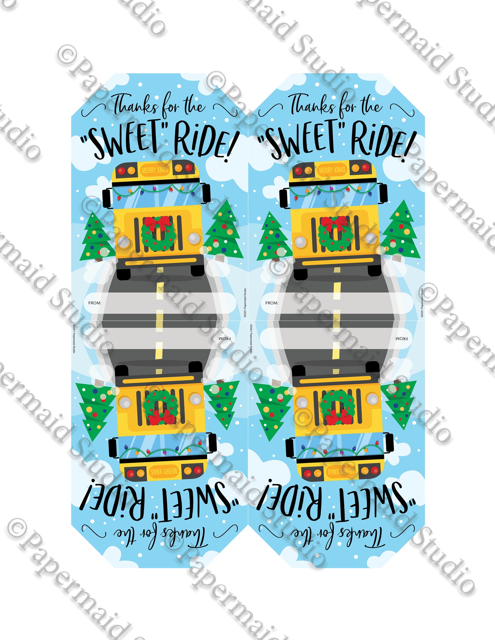 PRINTABLE Bus Driver Christmas Gift Tag Printable Bus - Etsy