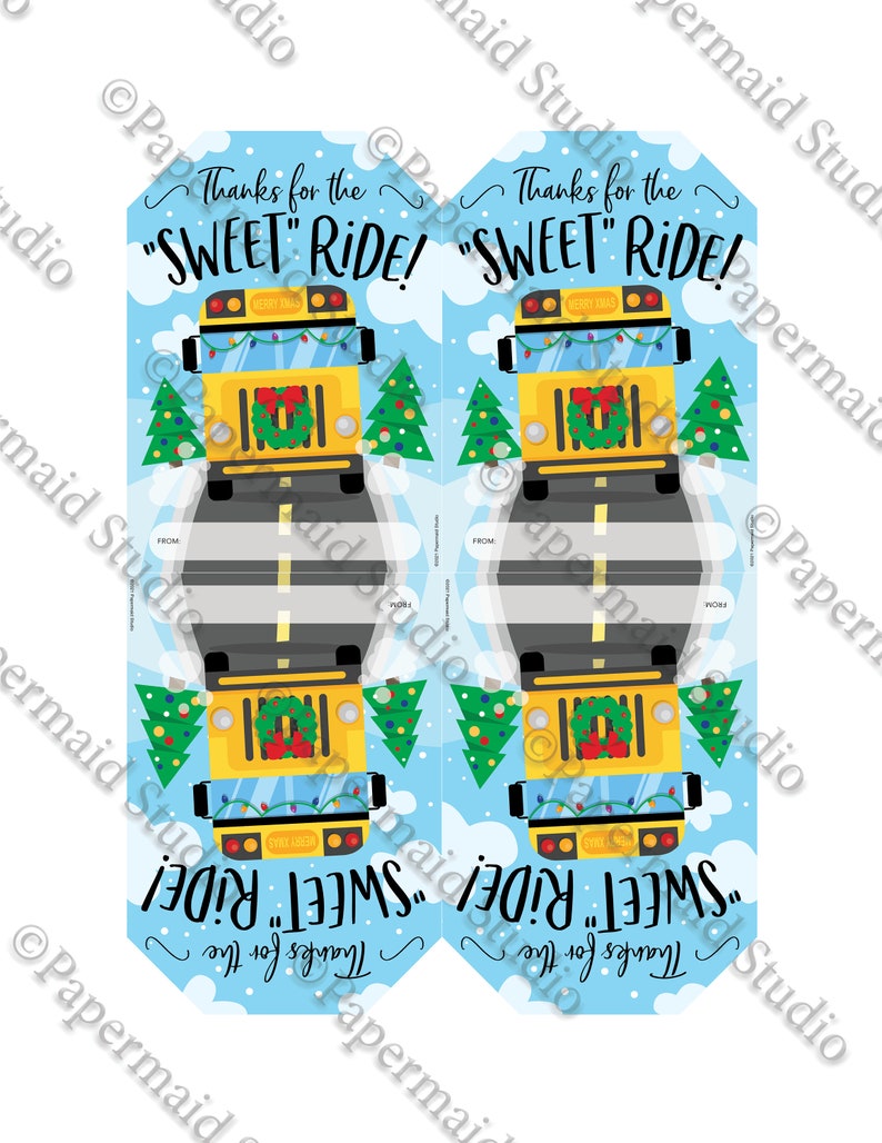 PRINTABLE Bus Driver Christmas Gift Tag Printable Bus | Etsy