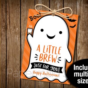 Halloween Gift Tag for Coffee Teacher Halloween Hang Tag - Etsy