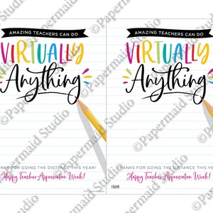 Virtual Teacher Appreciation Week Gift Card Holder Printable - Distance ...