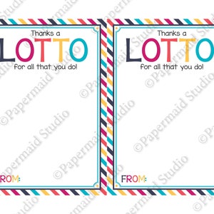 Printable Lottery Ticket Teacher Thank You Gift - Teacher Appreciation ...