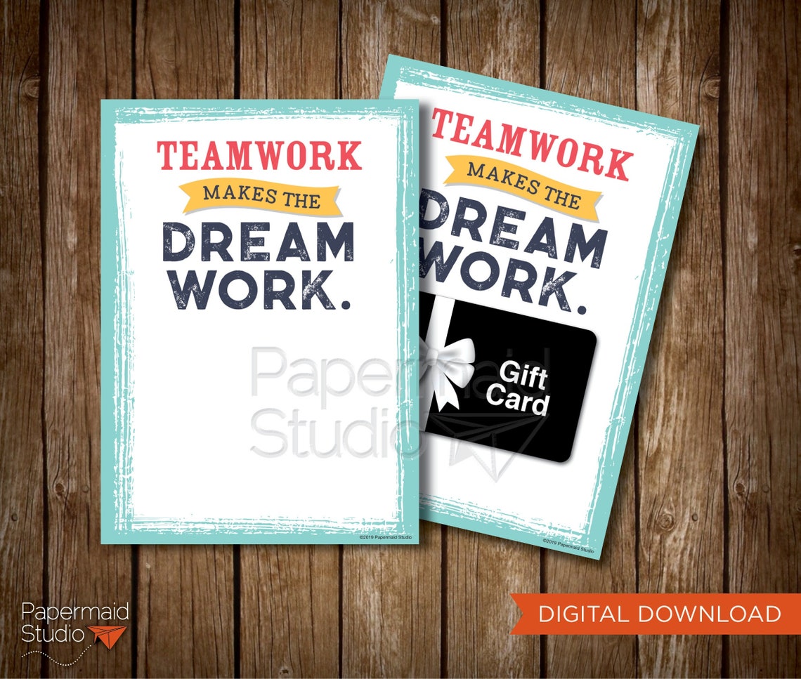 Staff Appreciation Gift Card Holder Printable Employee Thank | Etsy