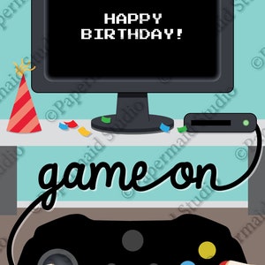 PRINTABLE Video Game Gift Card Holder - Video Gamer Birthday Card ...