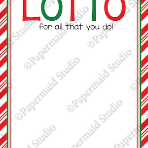 Printable Teacher Lottery Ticket Christmas Card - Teacher Thank You ...