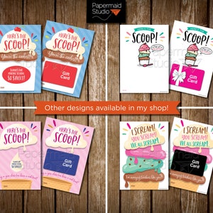 Ice Cream Gift Card Holder Printable - End of the Year School Gift ...