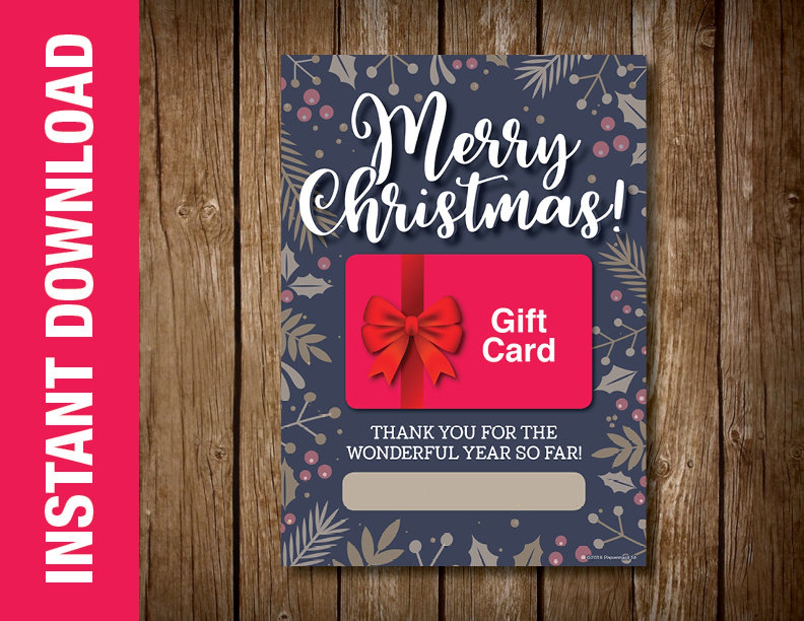 PRINTABLE Teacher Christmas Gift Card Holder Winter Break | Etsy