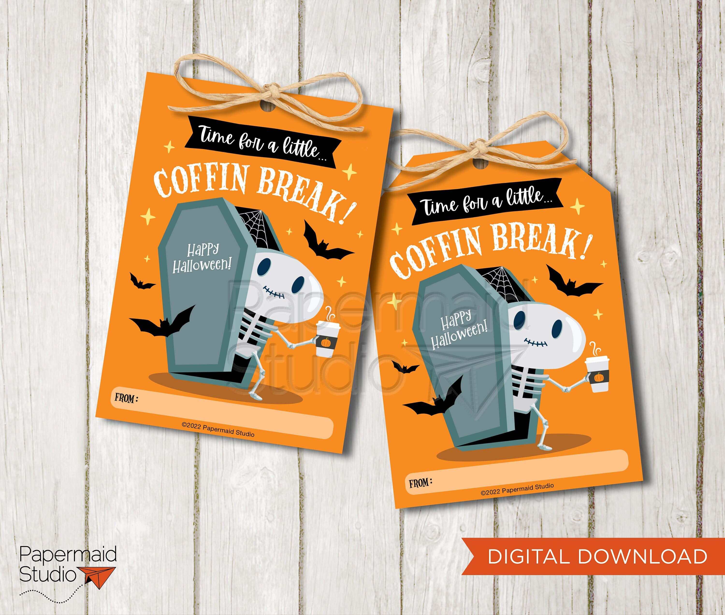 Halloween Gift Tag for Coffee - Teacher Halloween Gift Tag - Staff ...