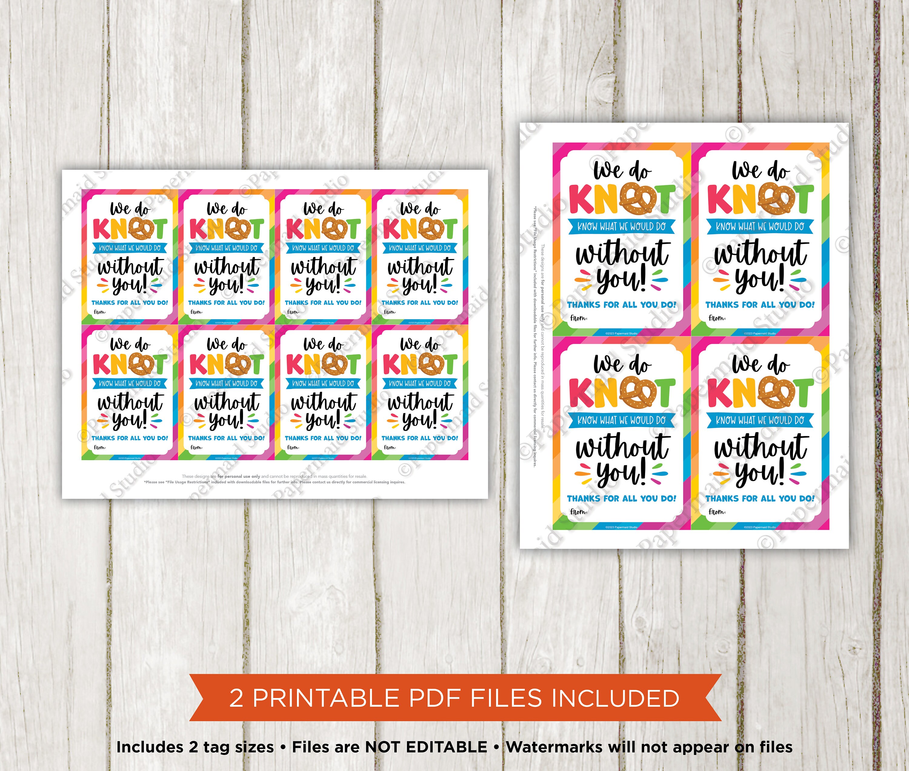 Employee Appreciation Gift - Pretzel Tag Printable - Administrative ...